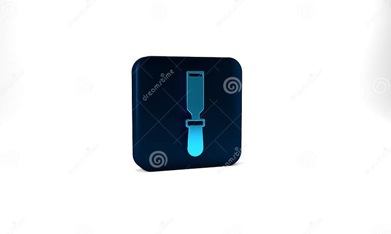 Blue Chisel Tool for Wood Icon Isolated on Grey Background. Blue Square ...