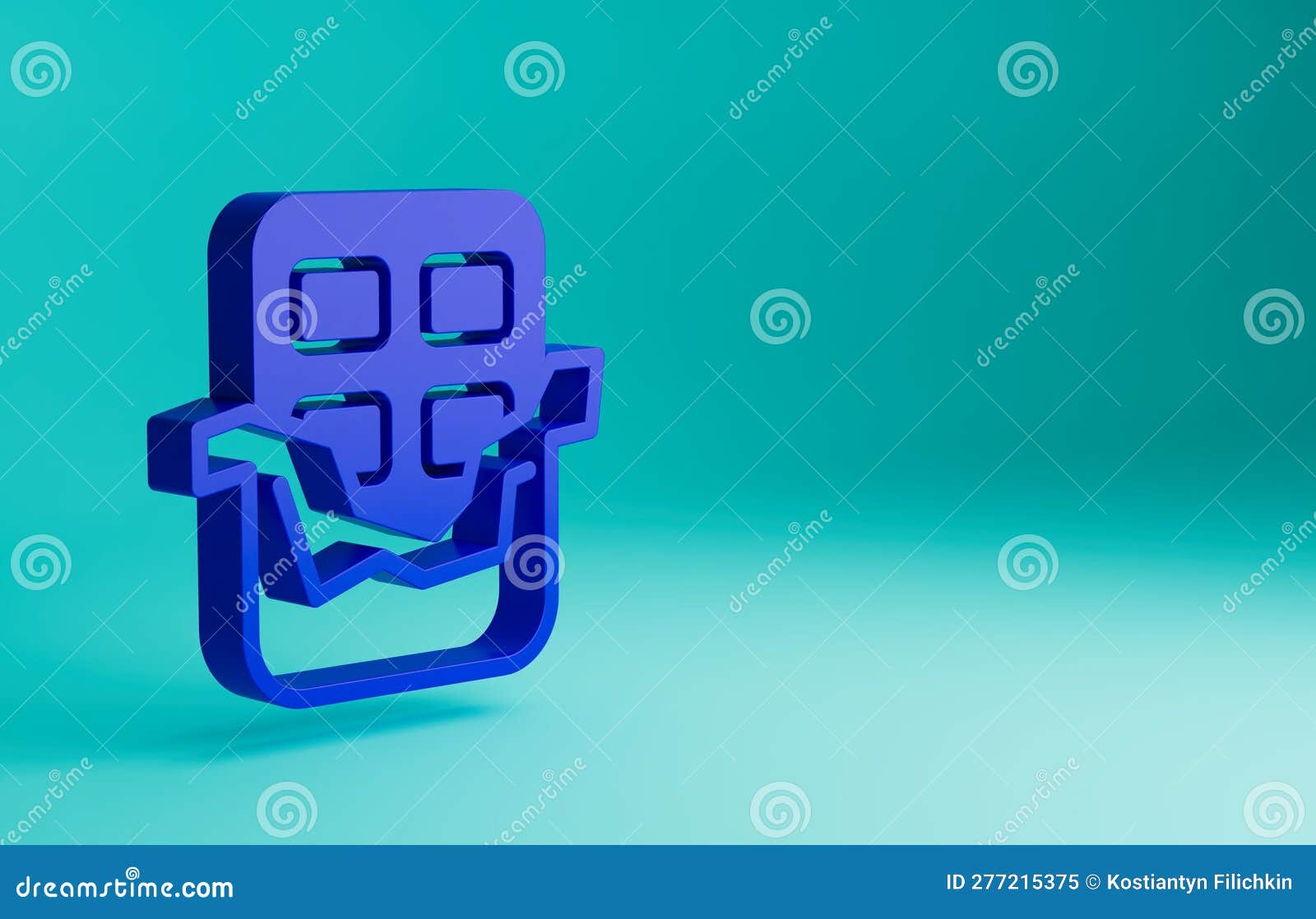 Blue Chocolate Bar Icon Isolated on Blue Background. Minimalism Concept ...
