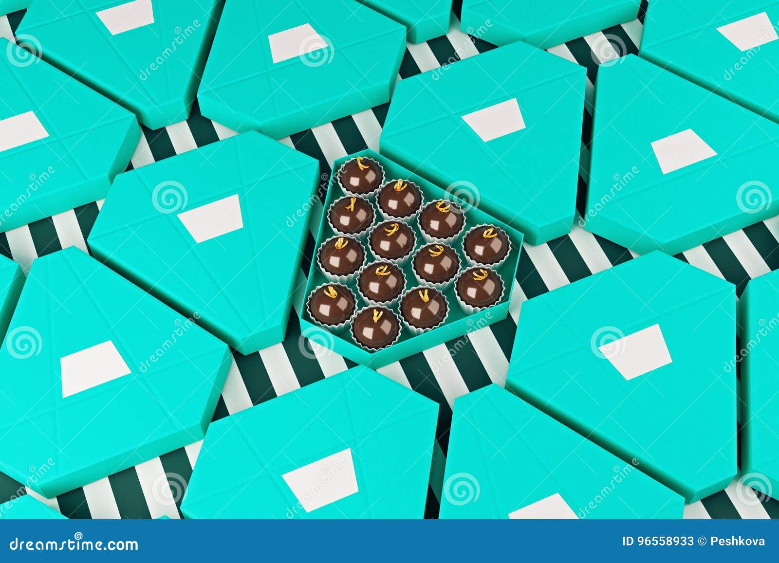 Blue Chocolate Box Wallpaper Stock Illustration - Illustration of ...
