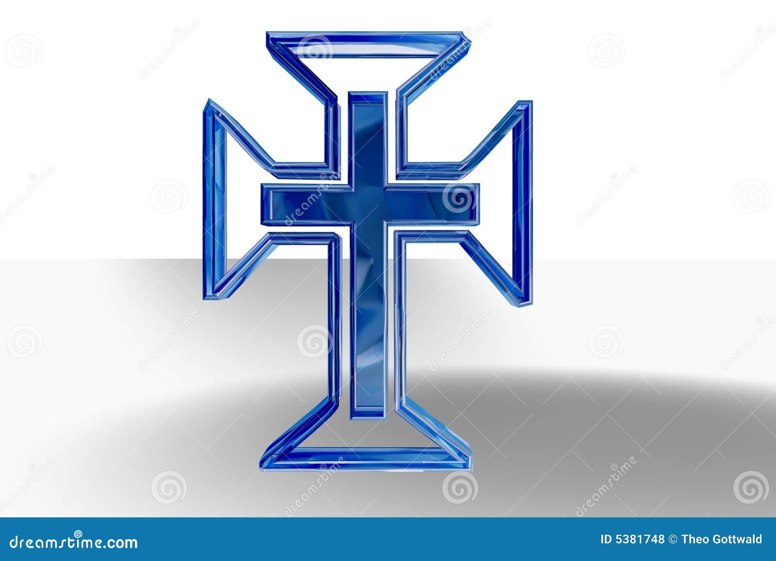 Blue christian cross stock illustration. Illustration of peaceful - 5381748