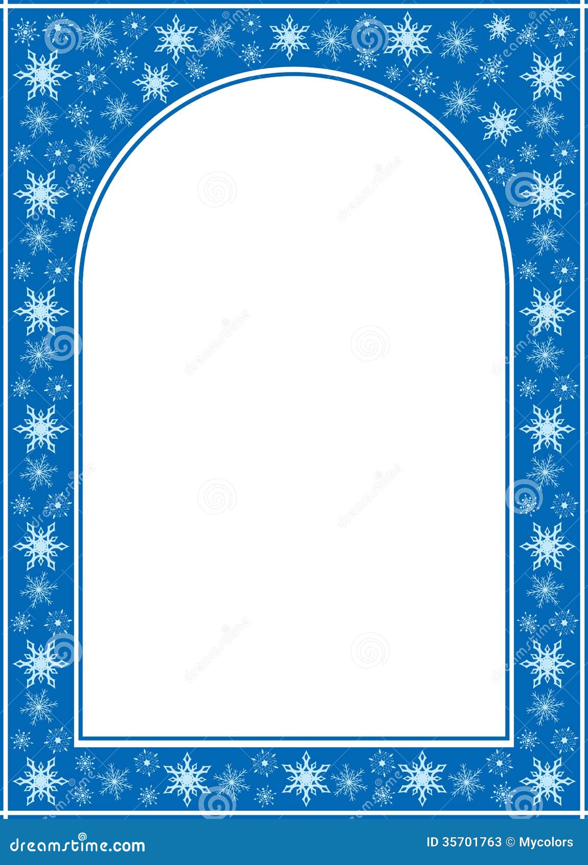 Blue Christmas Vector Frame with White Center Stock Vector ...