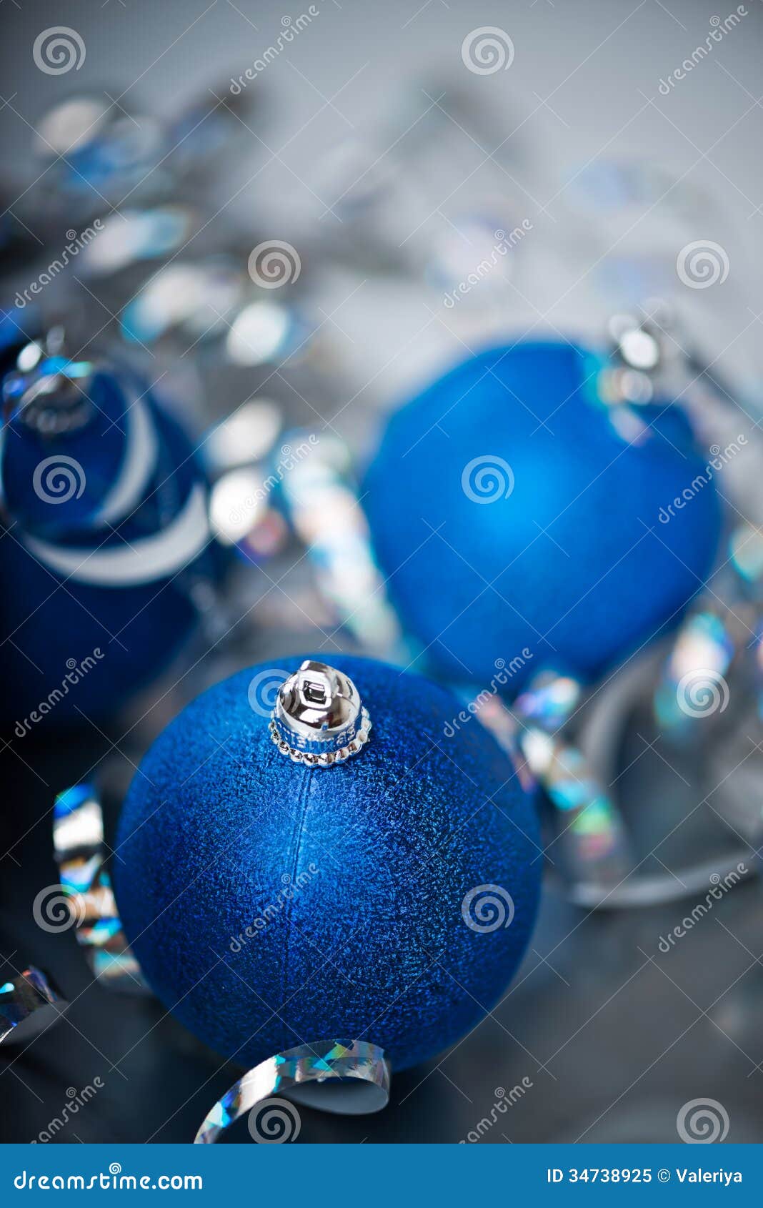 Blue christmas ball stock image. Image of decorate, colorful - 34738925