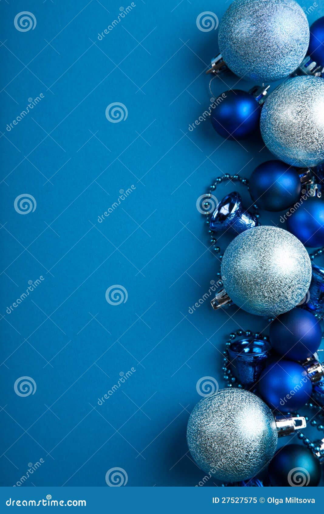 Blue Christmas Balls Border Stock Image - Image of merry, decorative ...