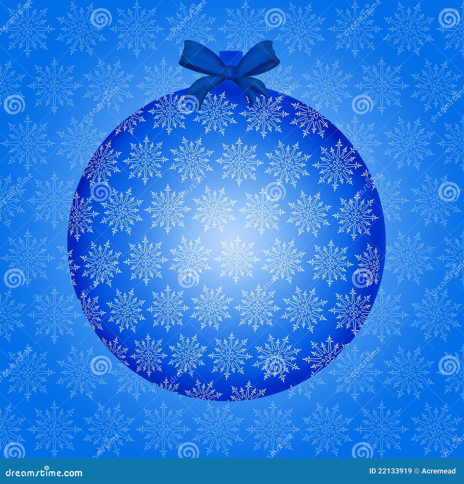 Blue Christmas bauble stock illustration. Illustration of ornament ...