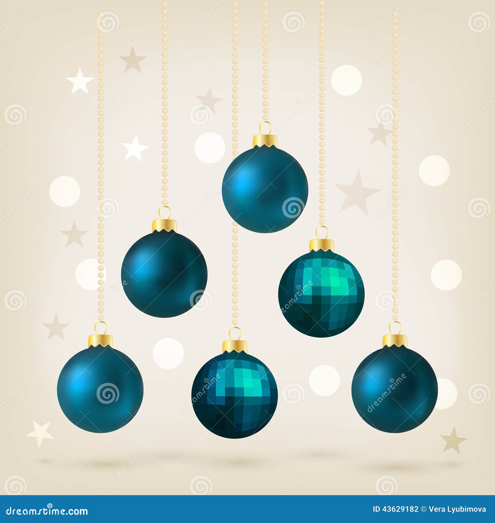 Blue Christmas Bauble Card Design Stock Vector - Illustration of party ...