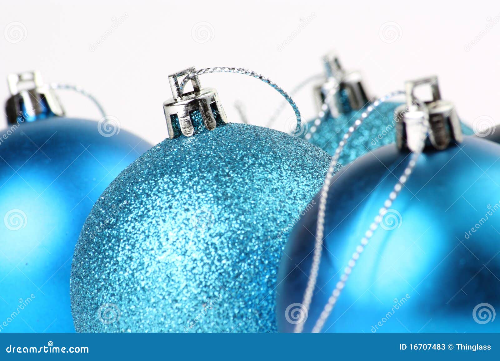 Blue Christmas Baubles stock image. Image of decoration - 16707483