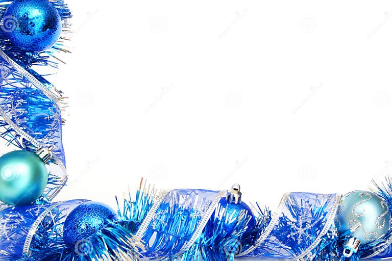 Blue Christmas border stock image. Image of objects, garland - 27650931