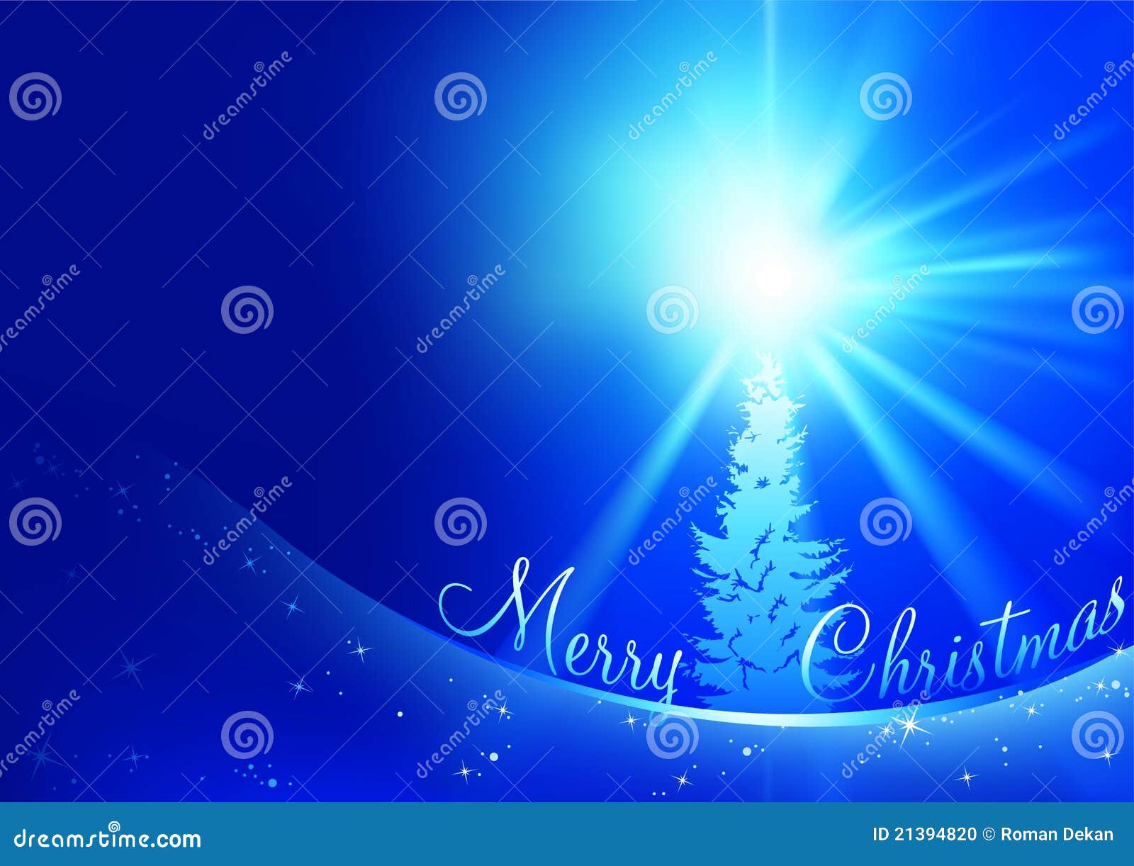 Blue Christmas Card stock vector. Illustration of celebration - 21394820