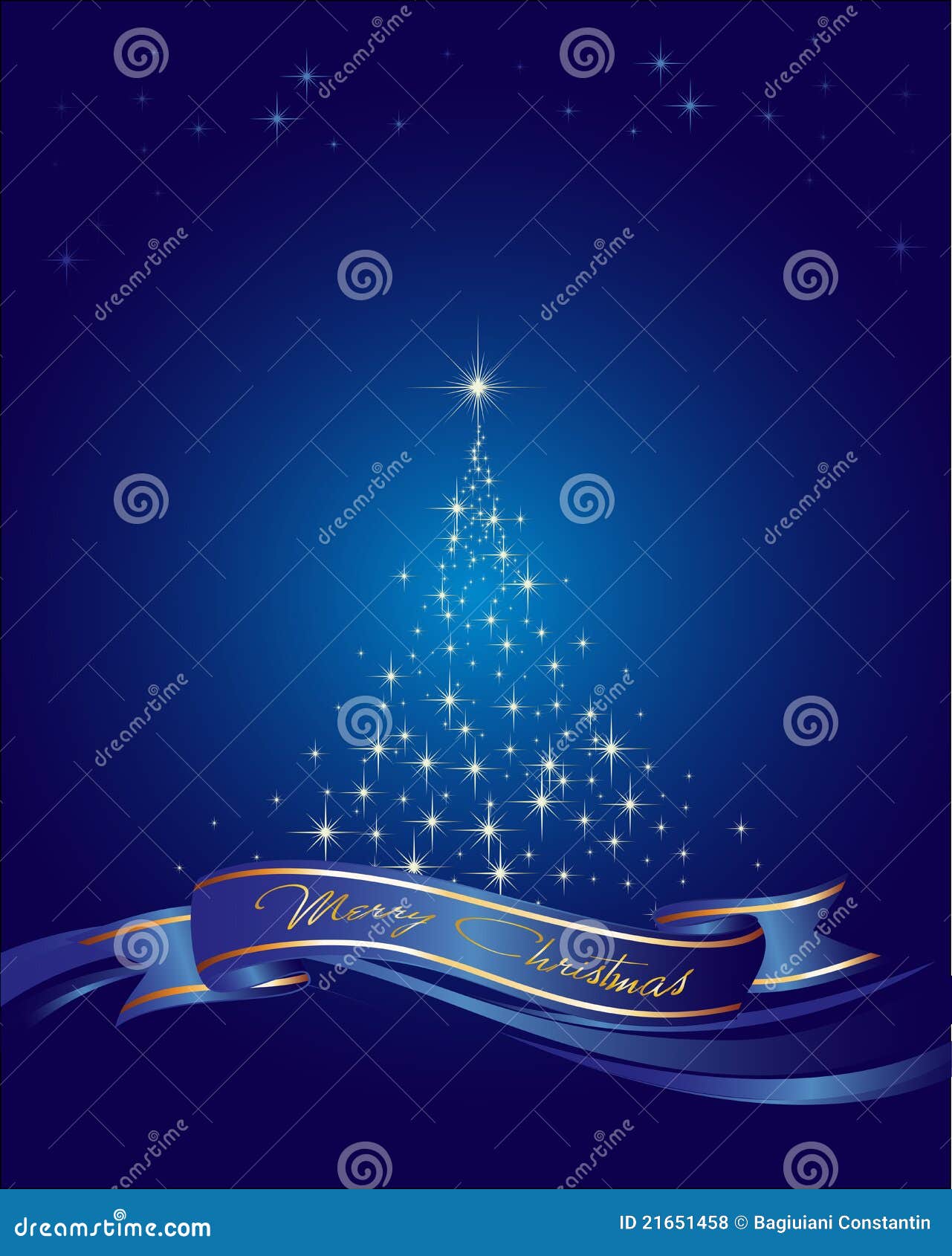 Blue Christmas Card stock vector. Illustration of card - 21651458