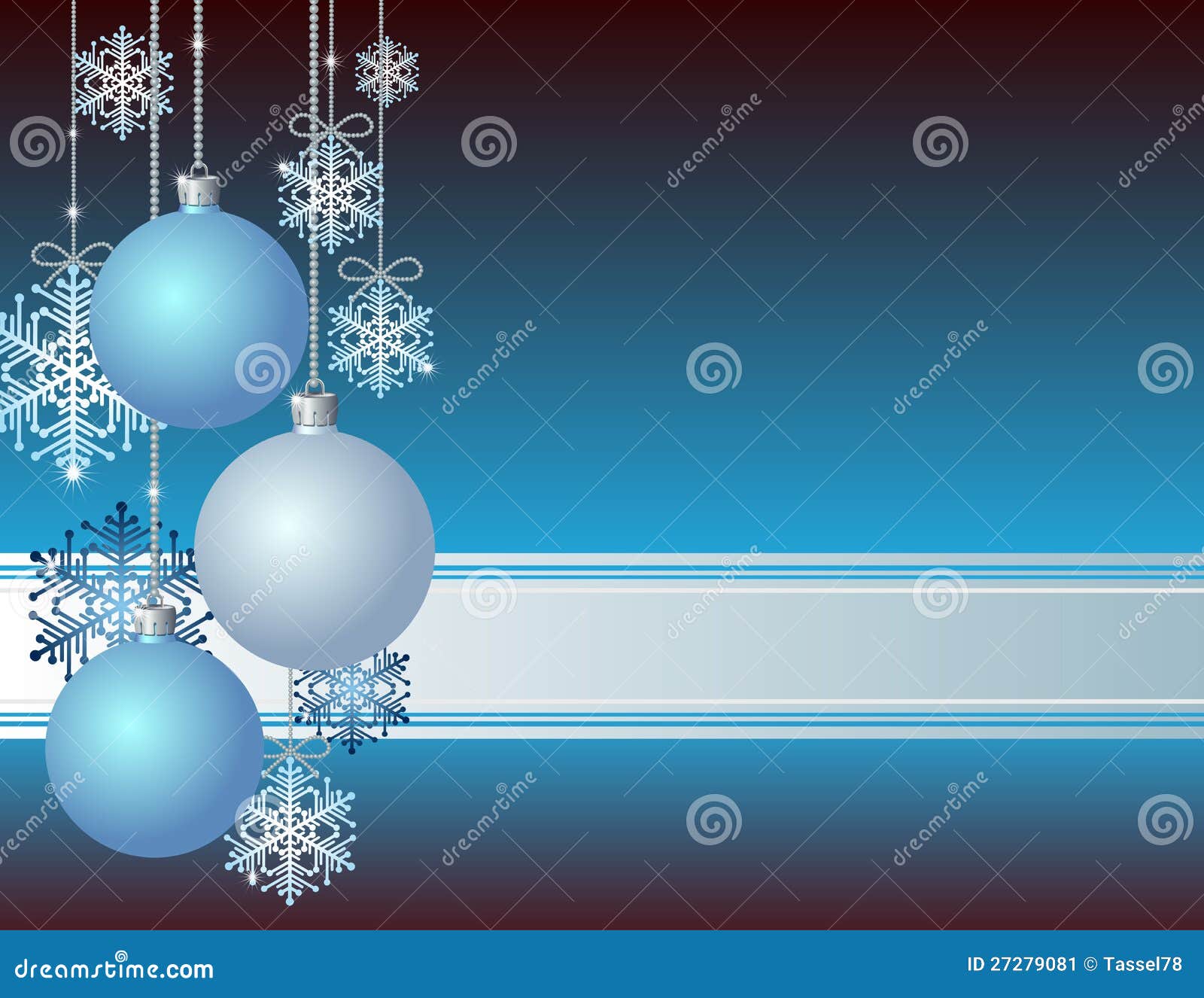 Blue Christmas card stock vector. Illustration of decorations - 27279081