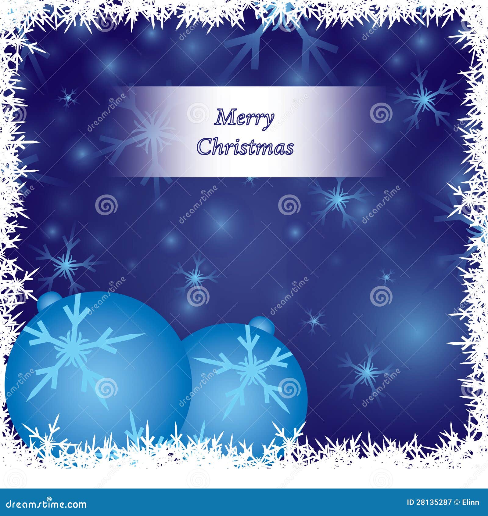 Blue Christmas Card stock vector. Illustration of festival - 28135287