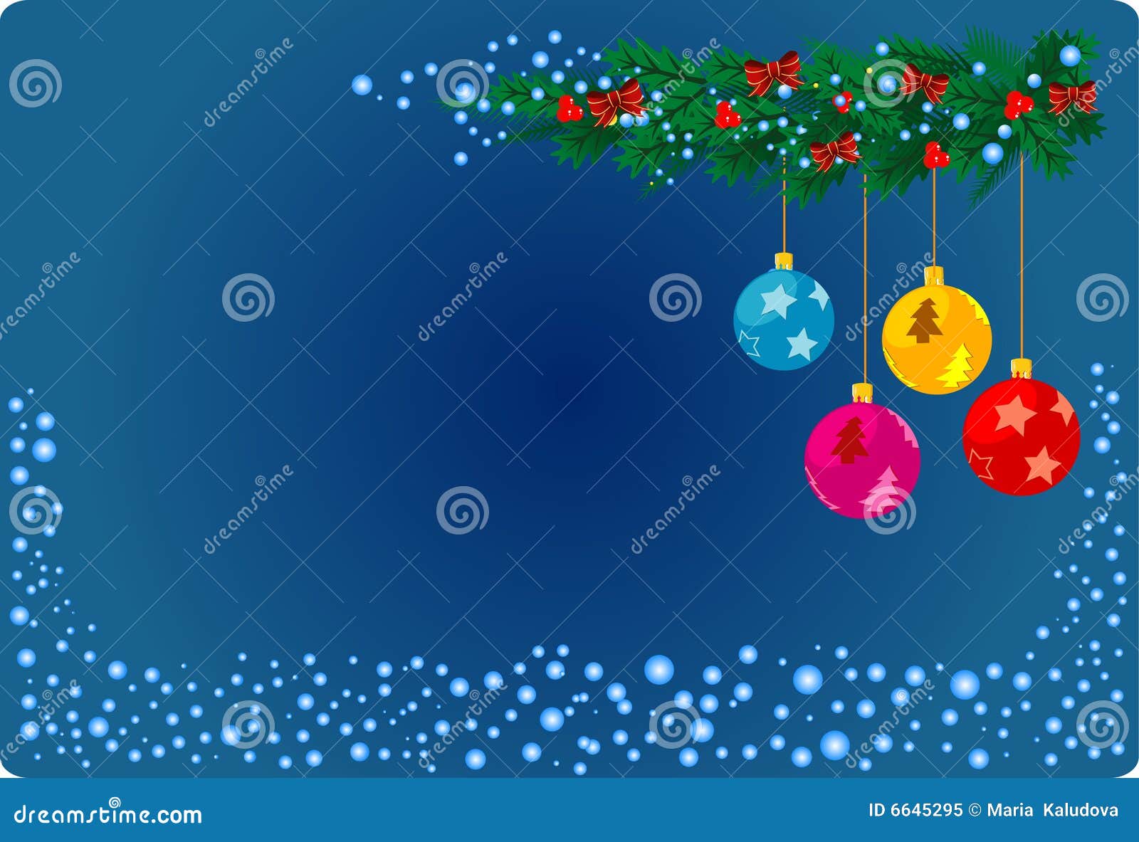 Blue Christmas card stock vector. Illustration of celebrate - 6645295