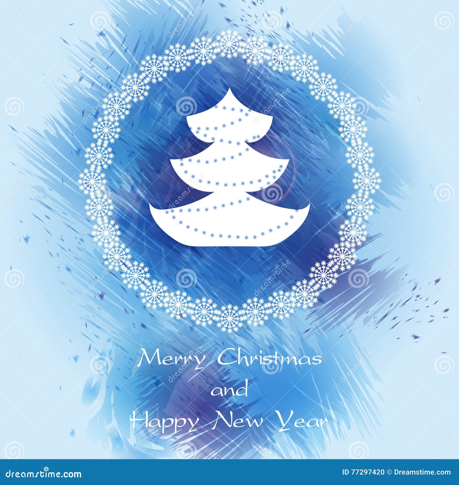Blue Christmas card stock vector. Illustration of background - 77297420