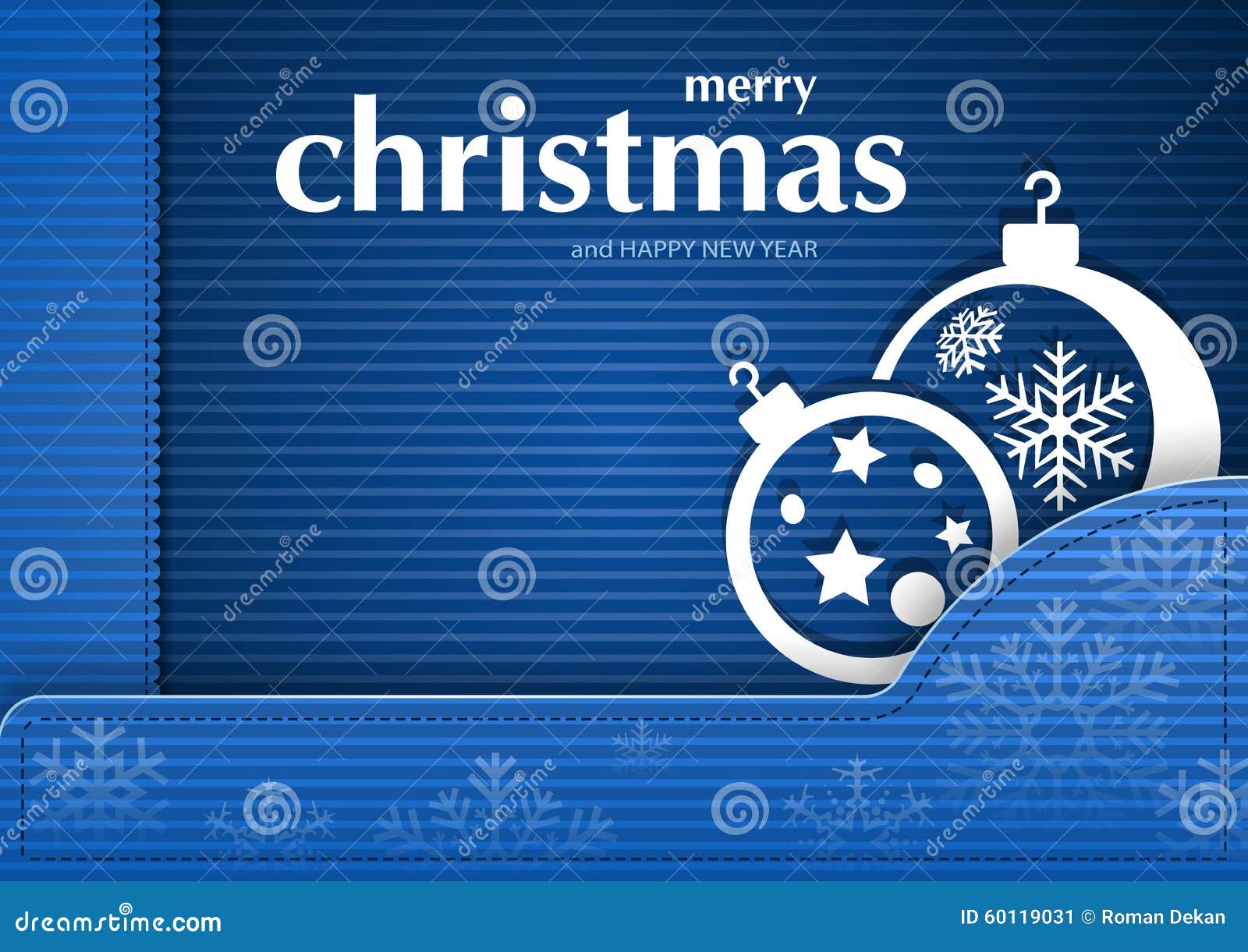 Blue Christmas Card stock vector. Illustration of decoration - 60119031
