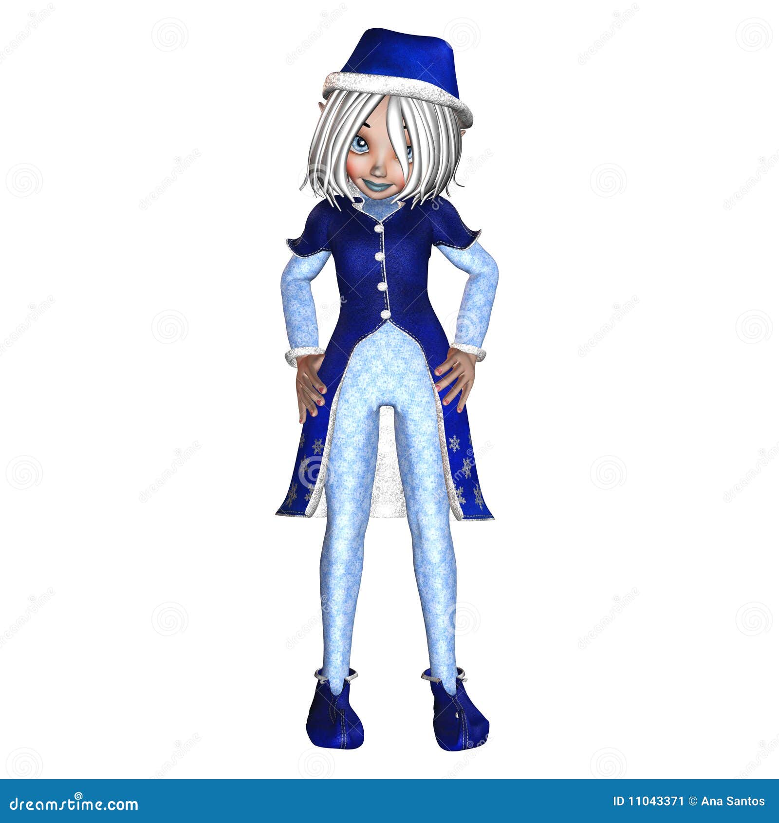 Blue Christmas Elf stock illustration. Illustration of blue - 11043371