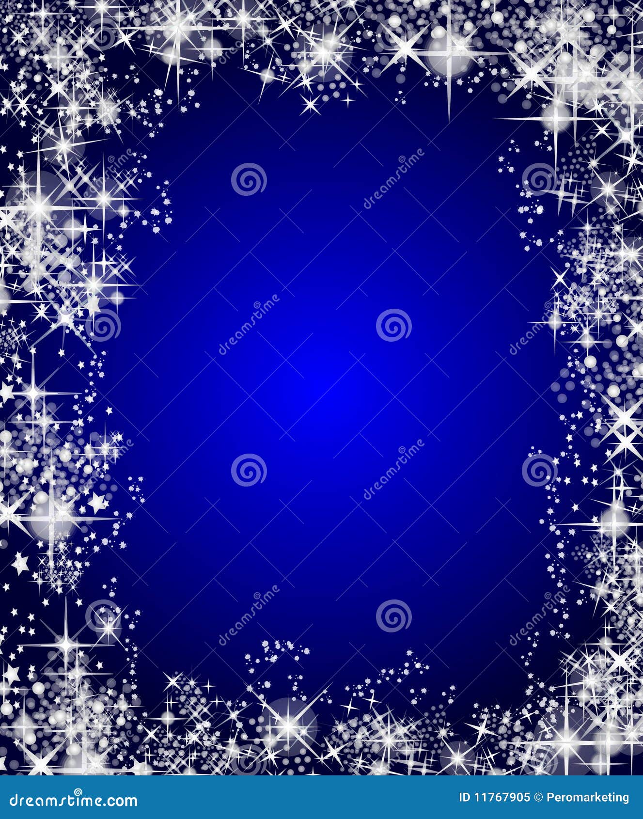 Blue Christmas Frame with Stars Stock Illustration - Illustration of ...