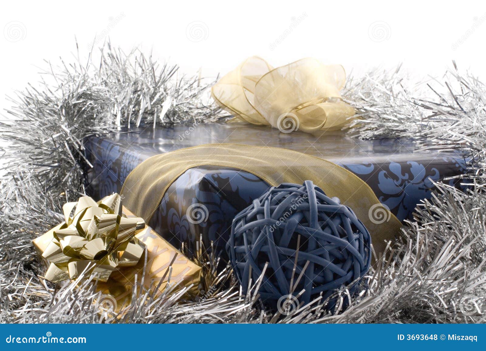 Blue christmas gift stock photo. Image of xmas, holiday - 3693648