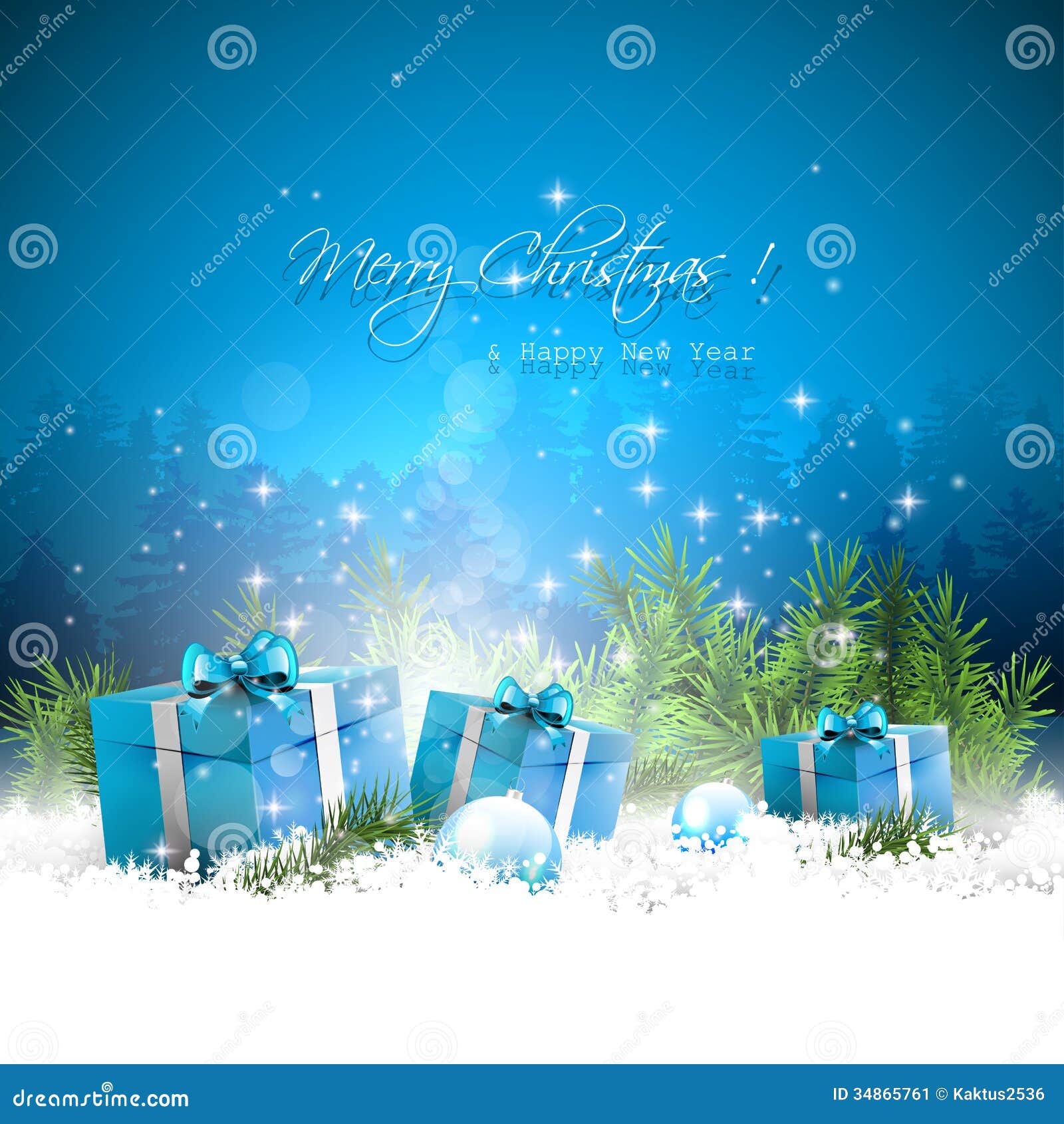 Blue Christmas Greeting Card Stock Vector - Illustration of glass ...