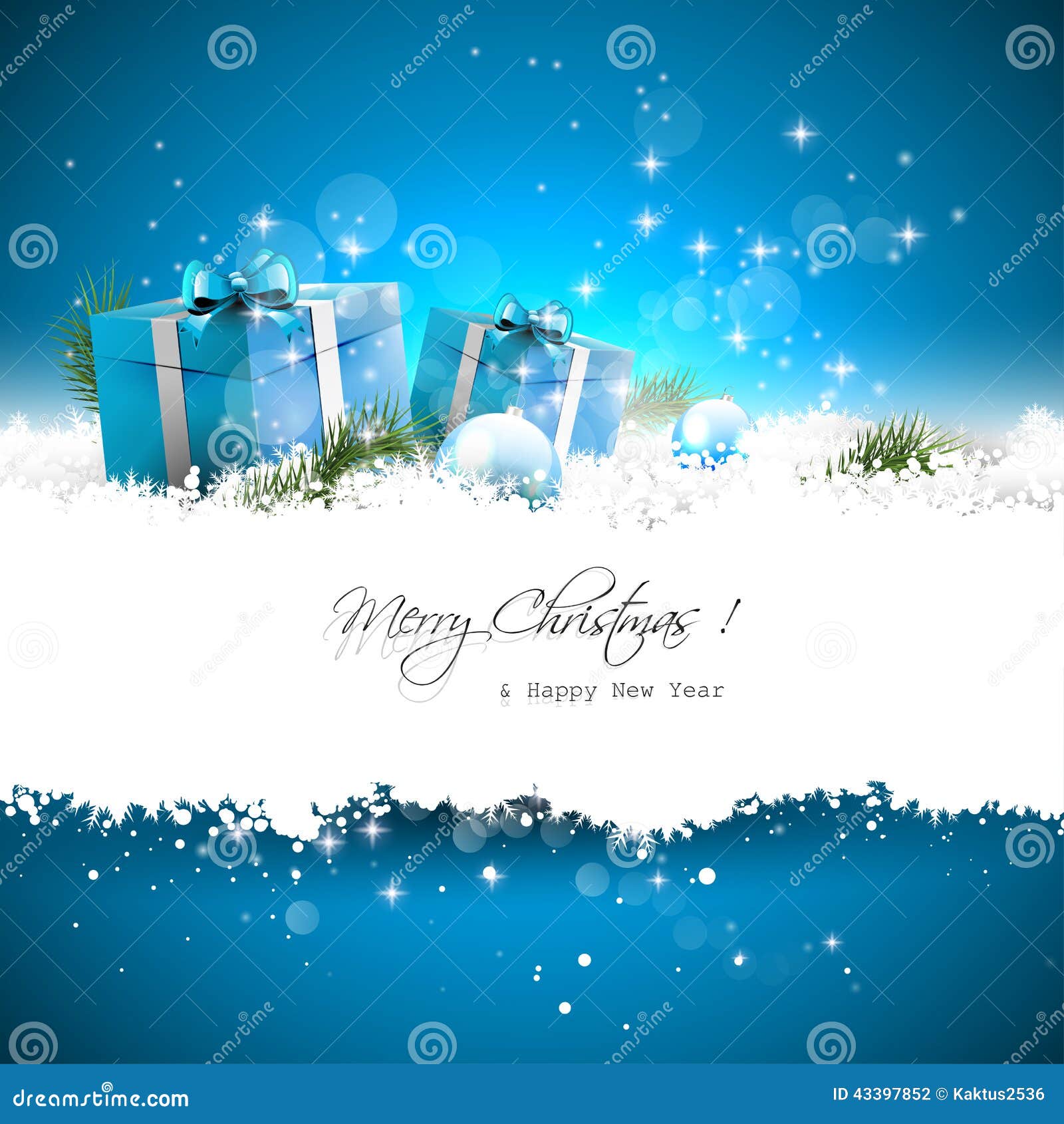 Blue Christmas Greeting Card Stock Vector - Illustration of glossy ...