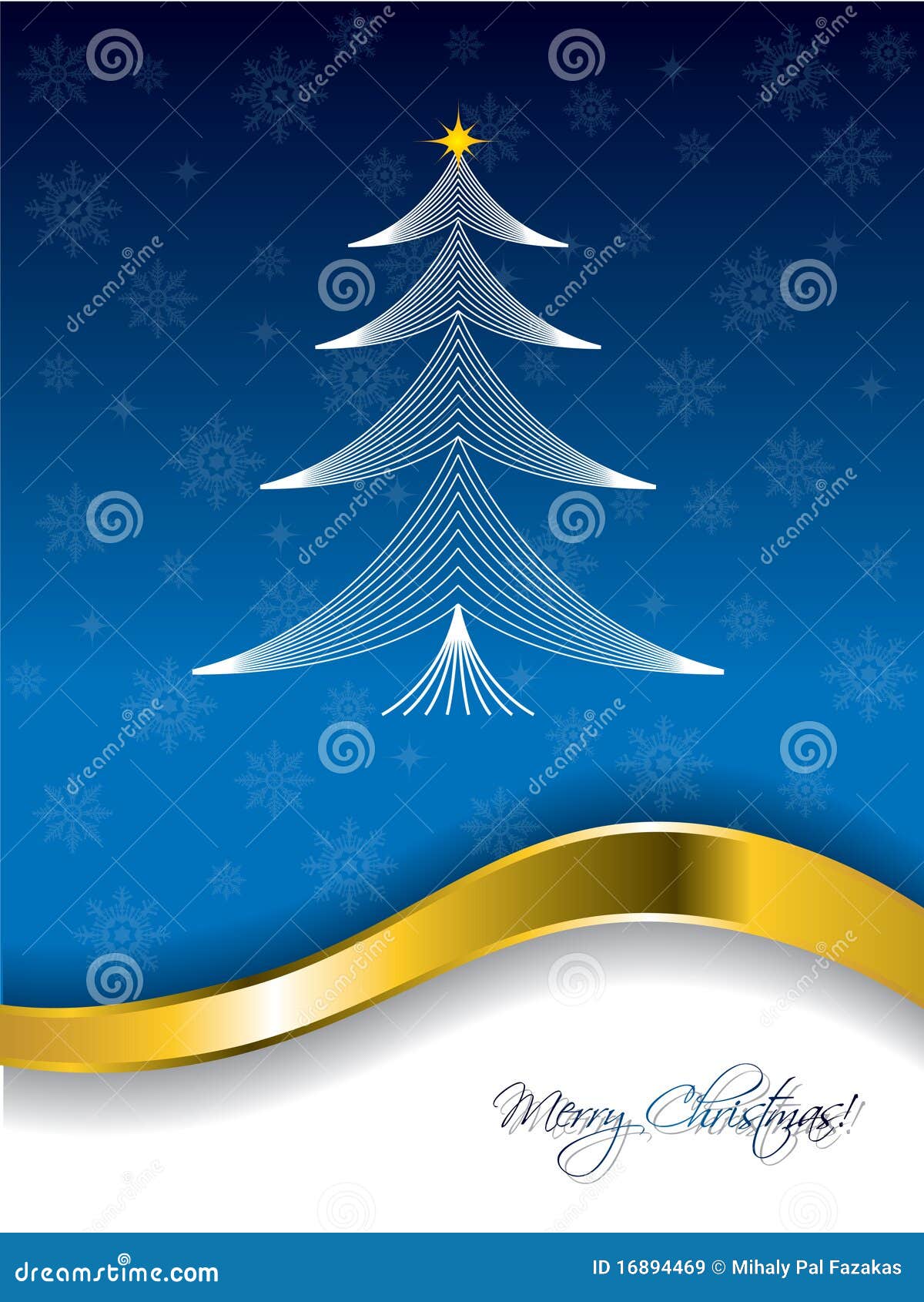 Blue Christmas Greeting with Line Tree Design Stock Vector ...