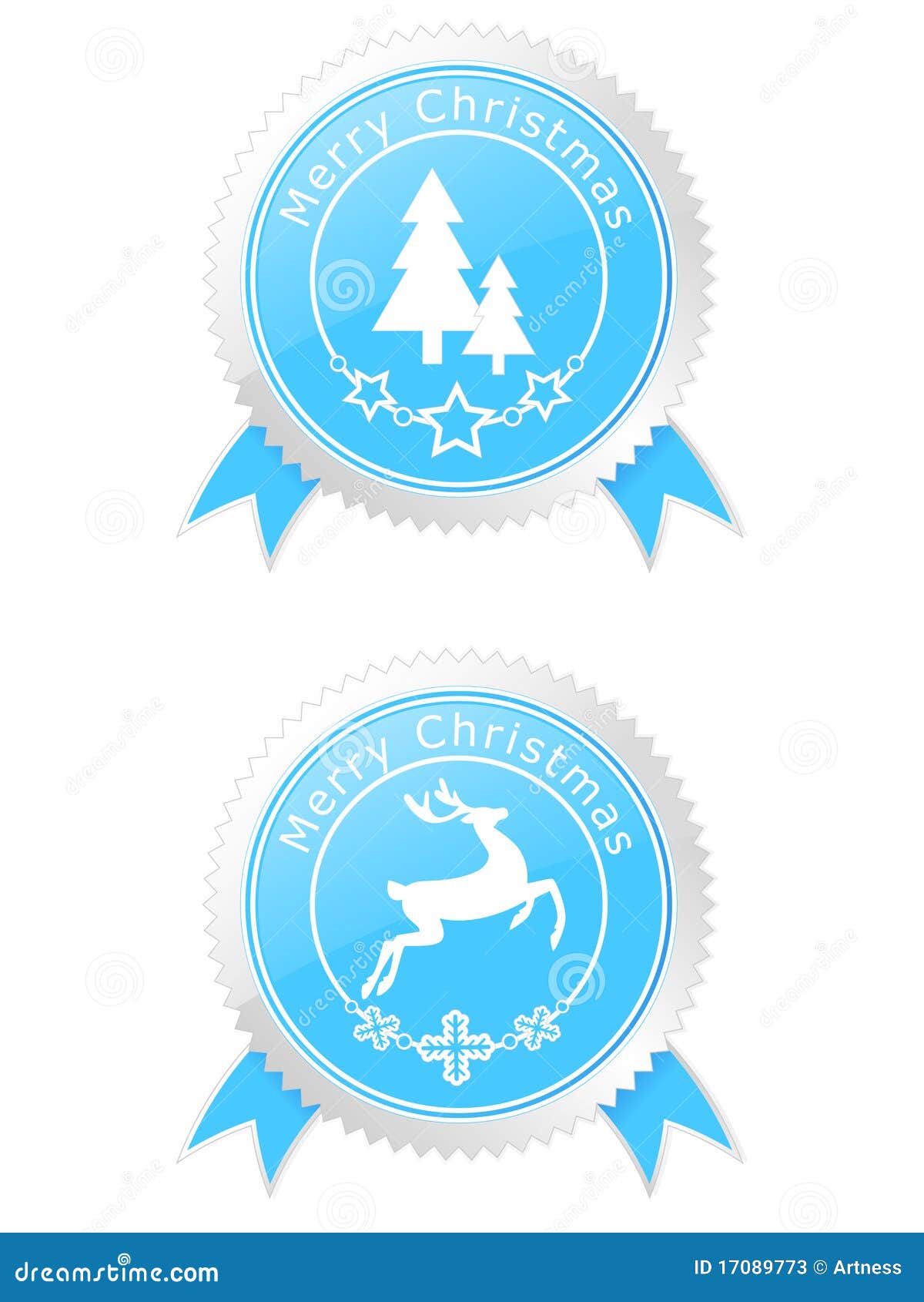 Blue Christmas labels stock vector. Illustration of festival - 17089773