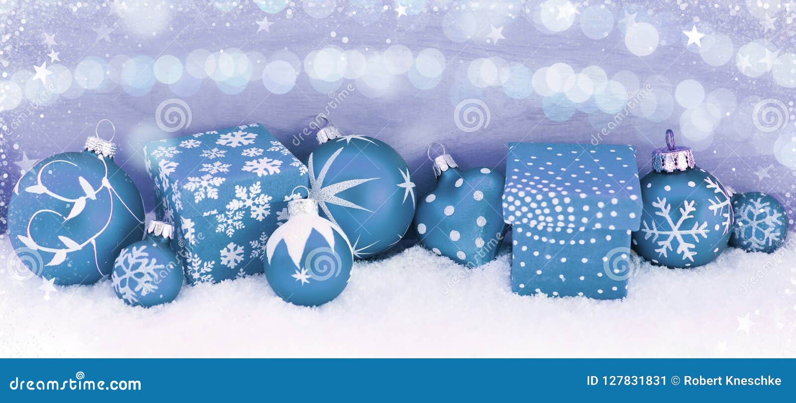 Blue Christmas Panorama Header Background Stock Image - Image of wood ...
