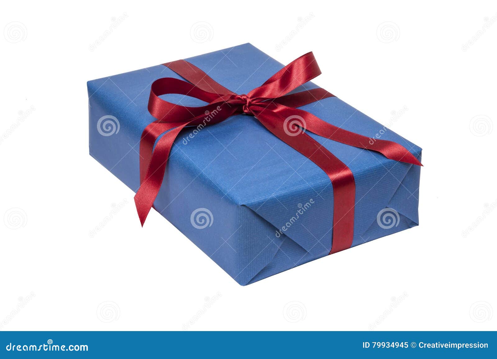 Blue Christmas Present Isolated Stock Image - Image of background ...