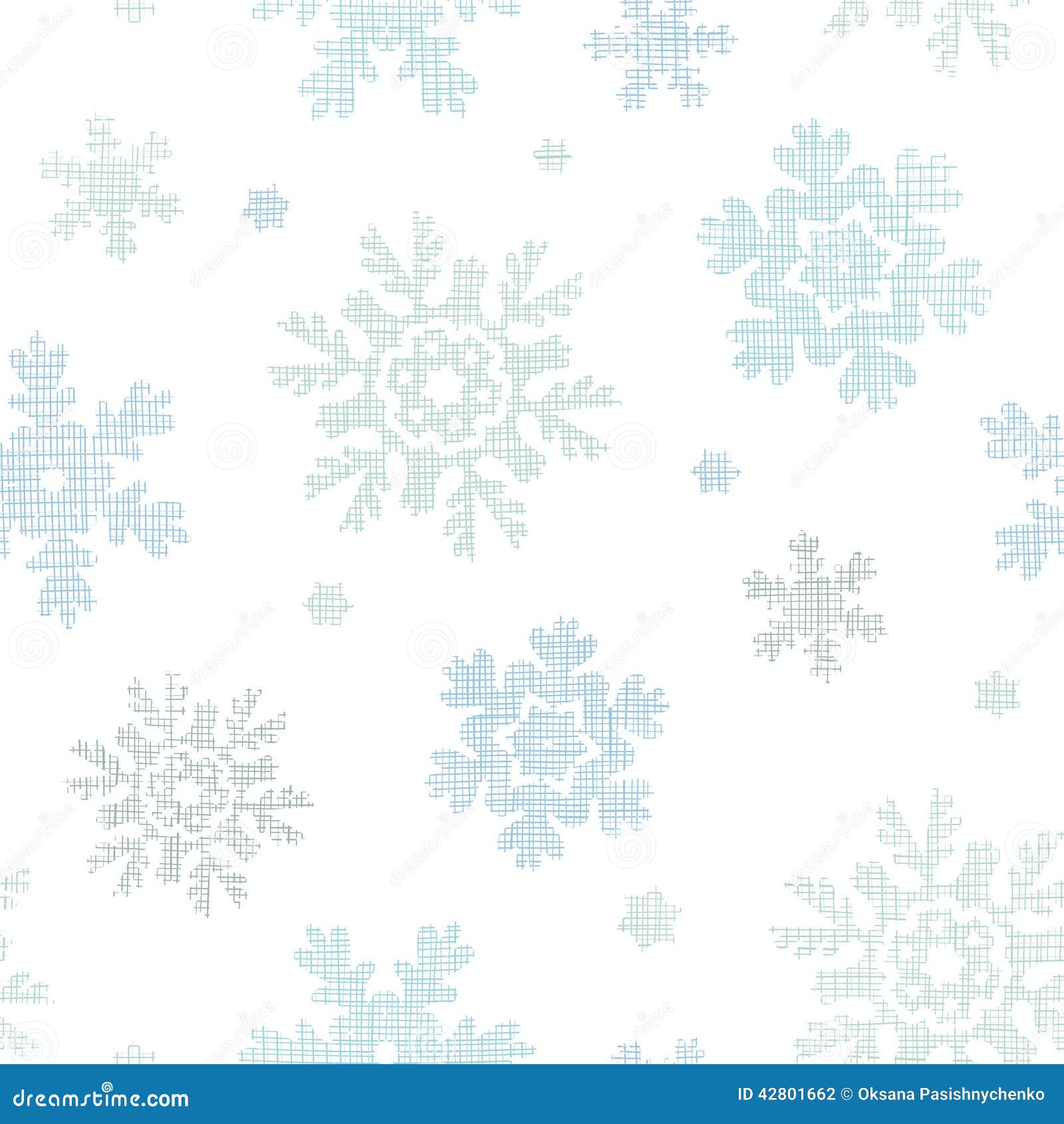 Blue Christmas Snowflakes Textile Texture Seamless Stock Vector ...
