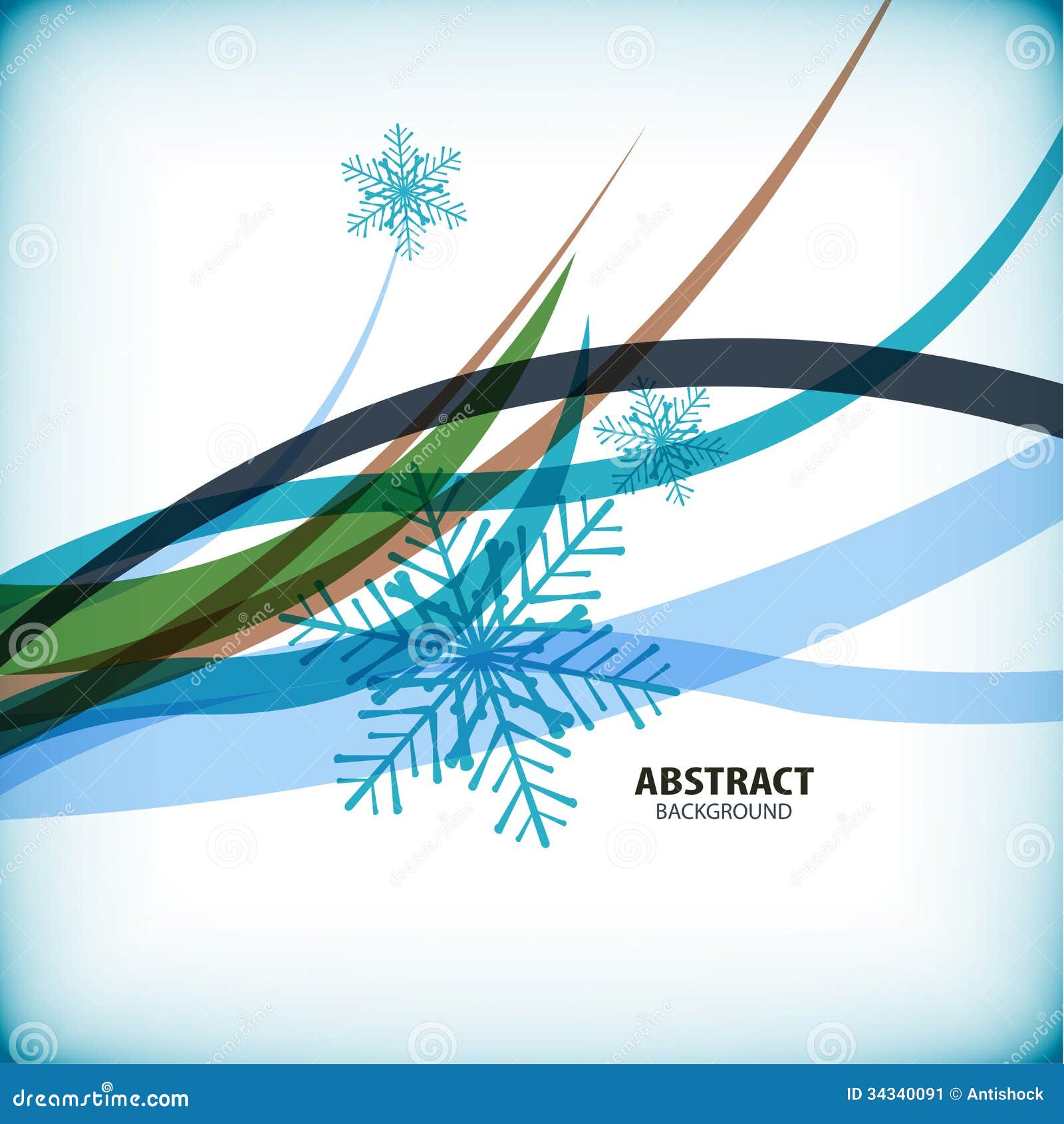 Blue Christmas Snowflakes Wave Abstract Background Stock Vector ...