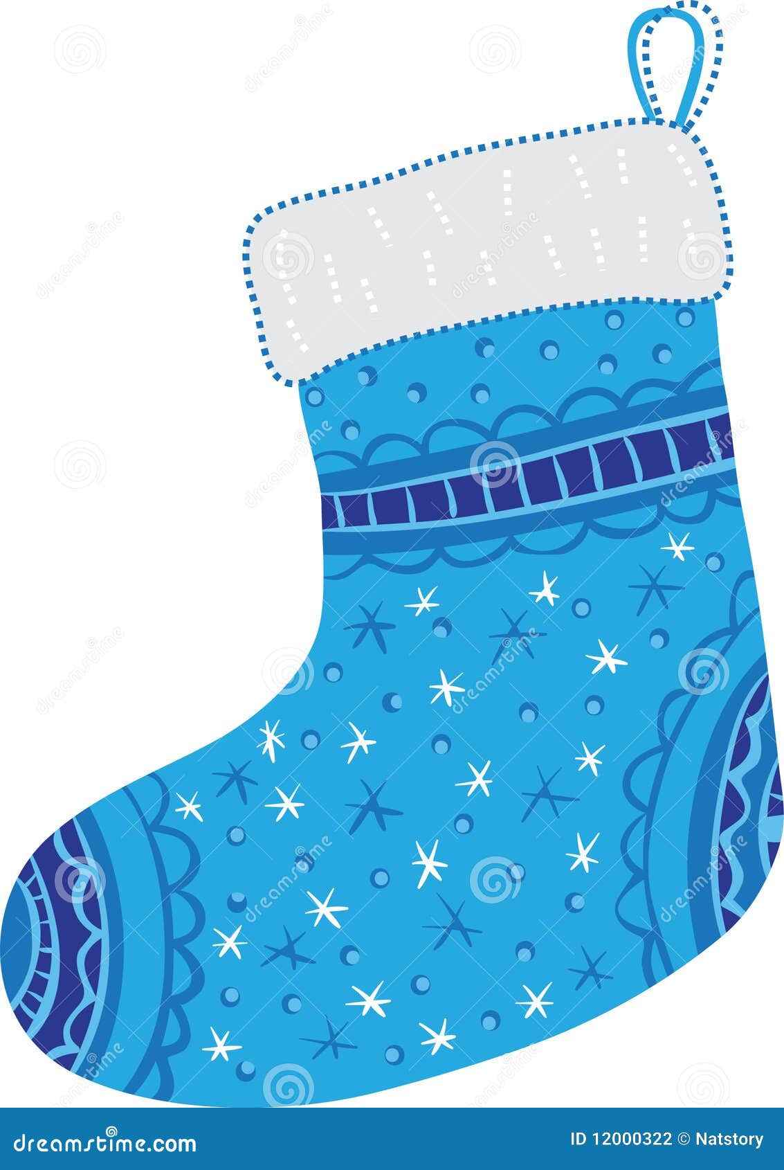 Blue christmas sock stock illustration. Illustration of decoration ...