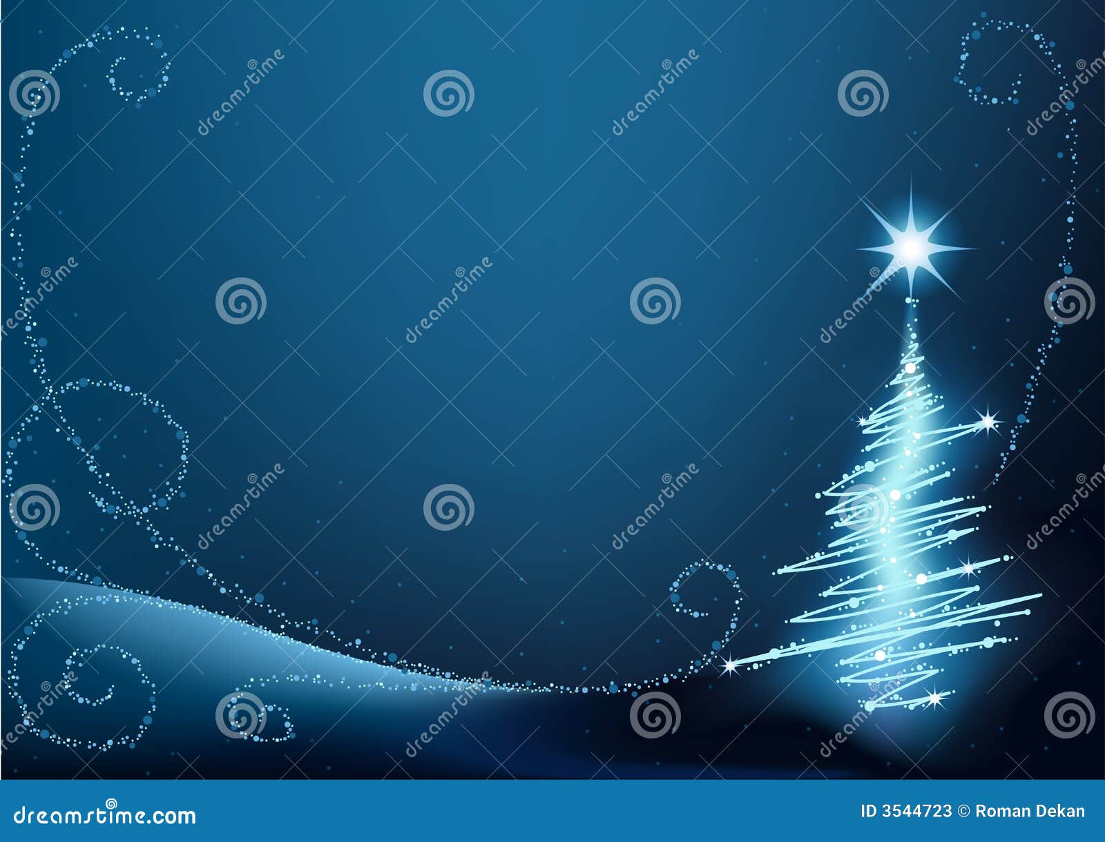 Blue Christmas Tree stock vector. Illustration of stars - 3544723