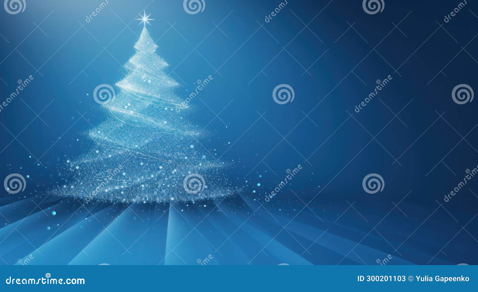Blue Christmas Tree on a Blue Background Stock Image - Image of merry ...