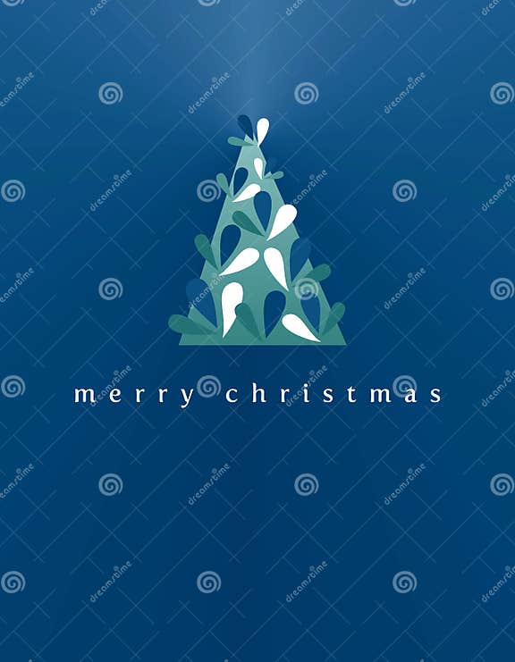 Blue Christmas tree card stock vector. Illustration of holiday - 17314435
