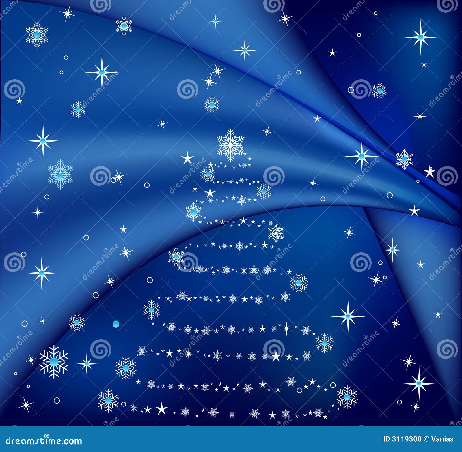 Blue Christmas tree vector stock vector. Illustration of border - 3119300