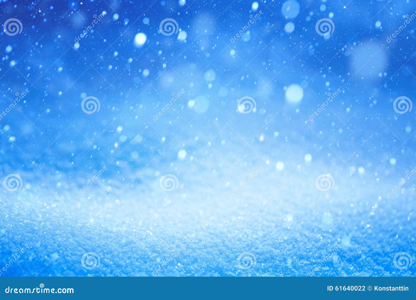 Blue Christmas Winter Landscape with Falling Snow Stock Photo - Image ...