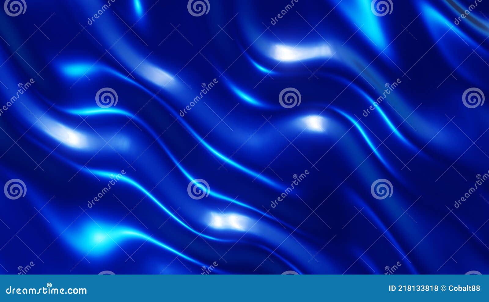 Blue Chrome Metal Texture with Waves, Liquid Metallic Stock ...