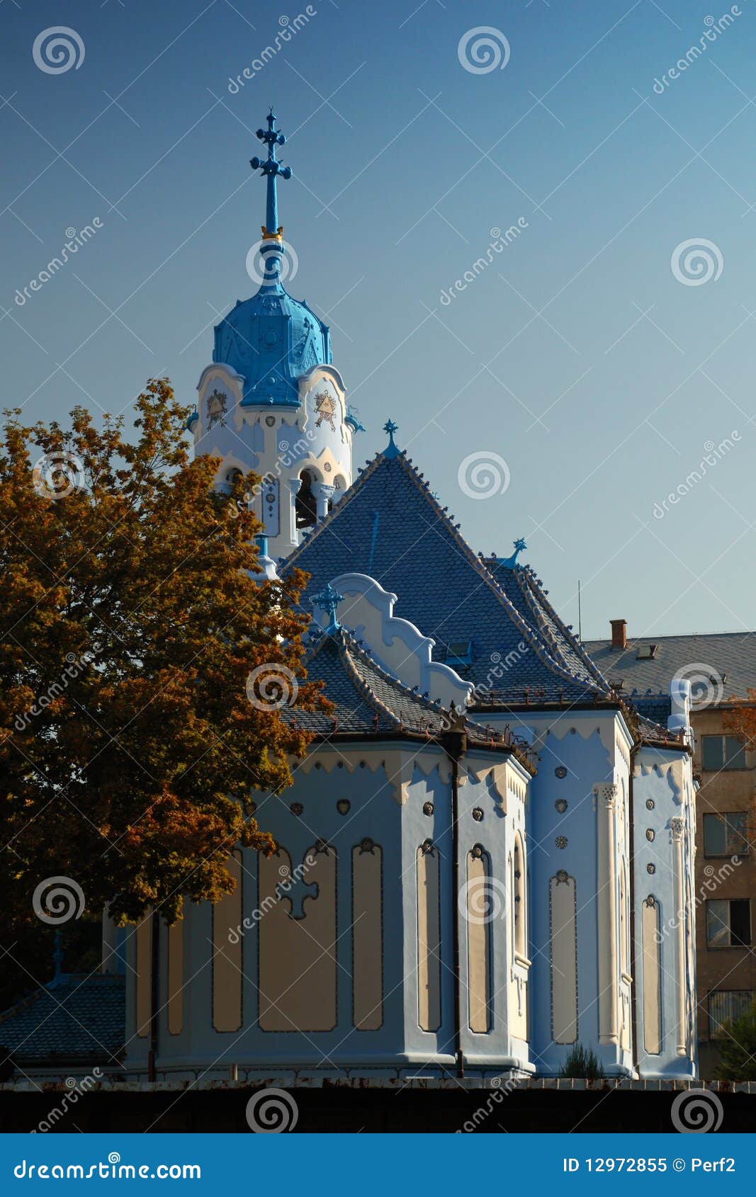 Blue church stock image. Image of christianism, cross - 12972855