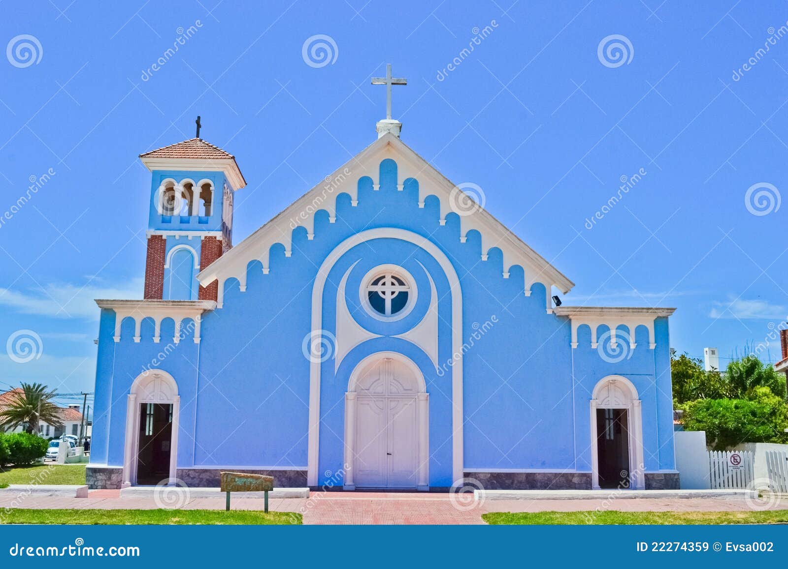 Blue Church stock image. Image of america, blue, este - 22274359