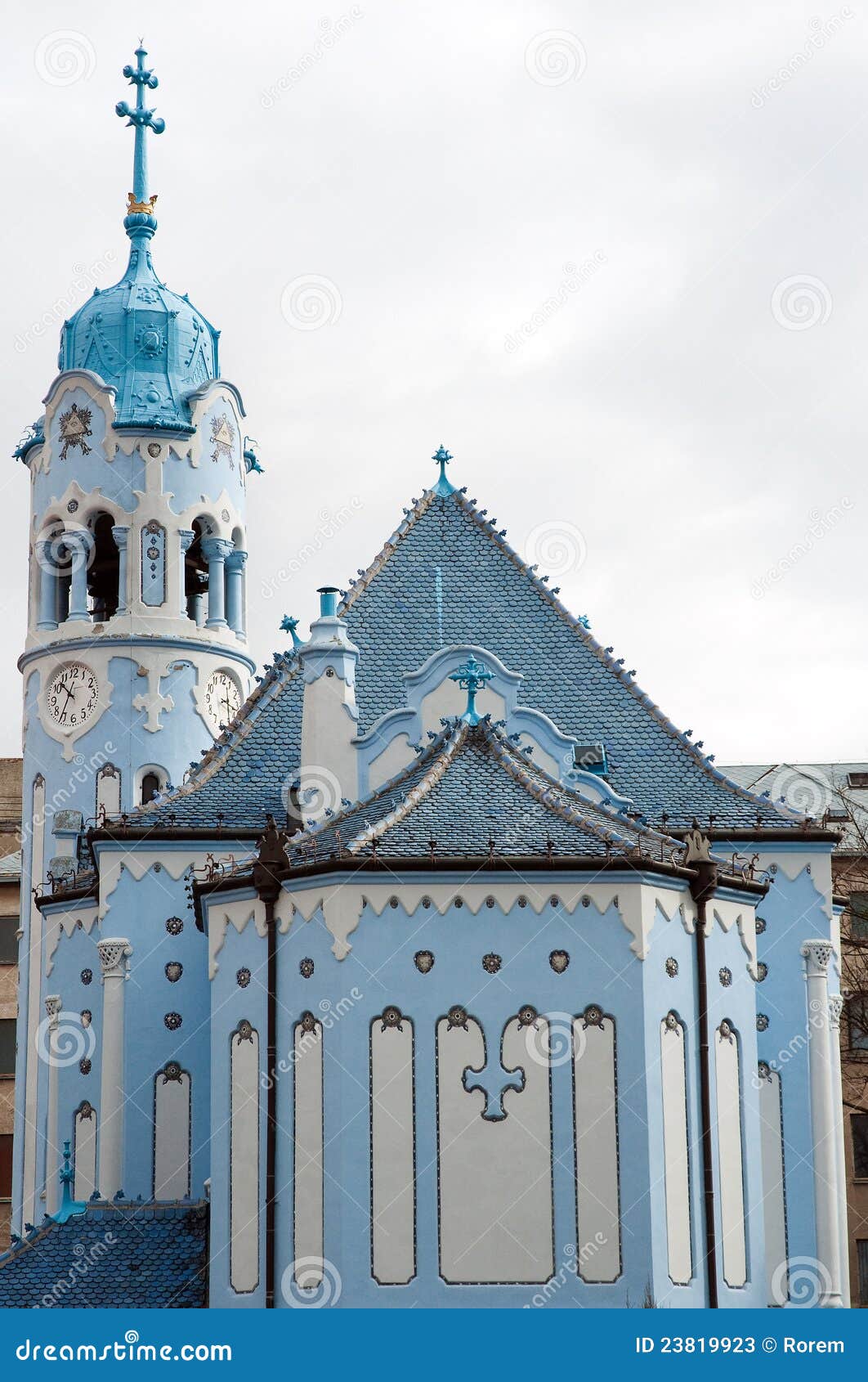 Blue church stock image. Image of slovakia, famous, elisabeth - 23819923