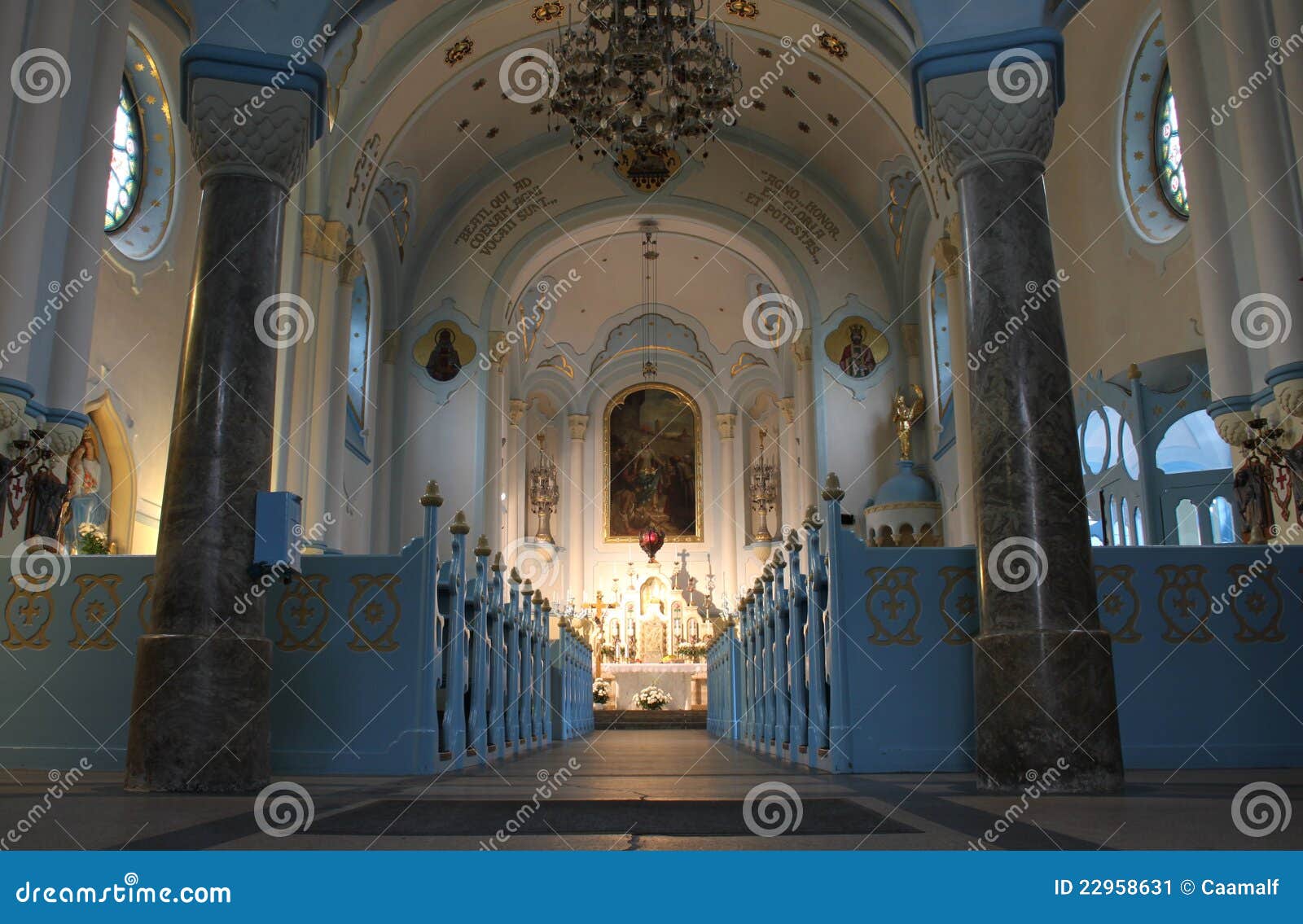 Blue Church Altar in Bratislava Stock Image - Image of jesus, christian ...