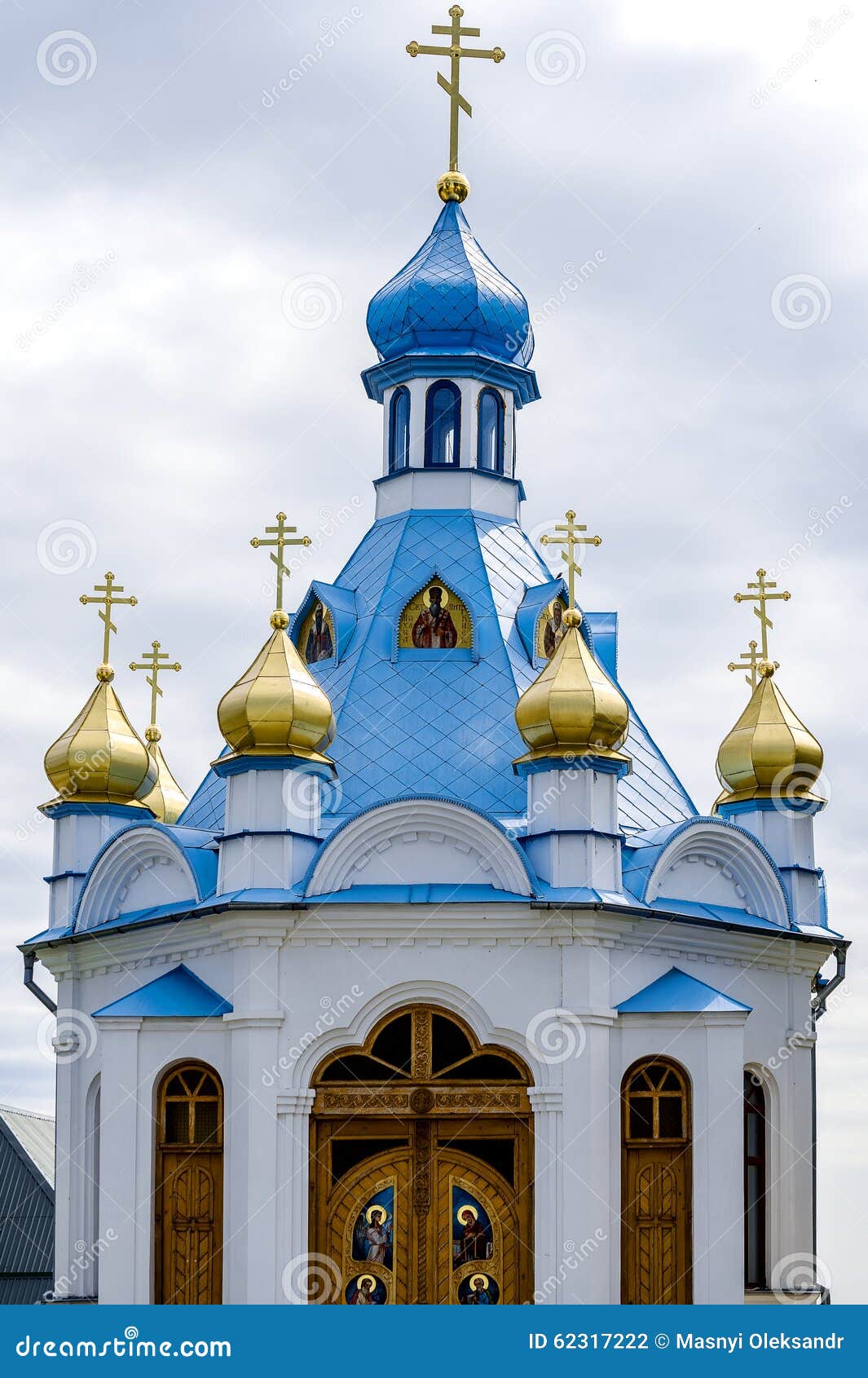 Blue Church One stock photo. Image of landmark, island - 62317222