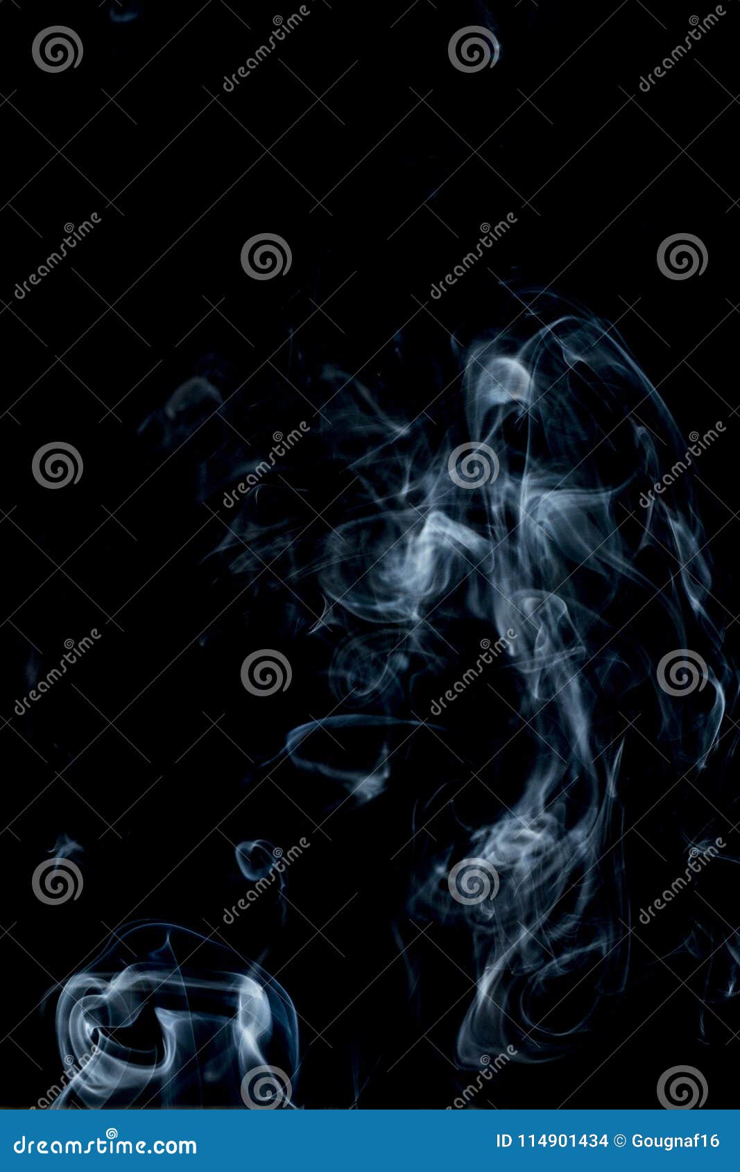 Blue Cigarette Smoke On A Black Isolated Background Stock Image ...