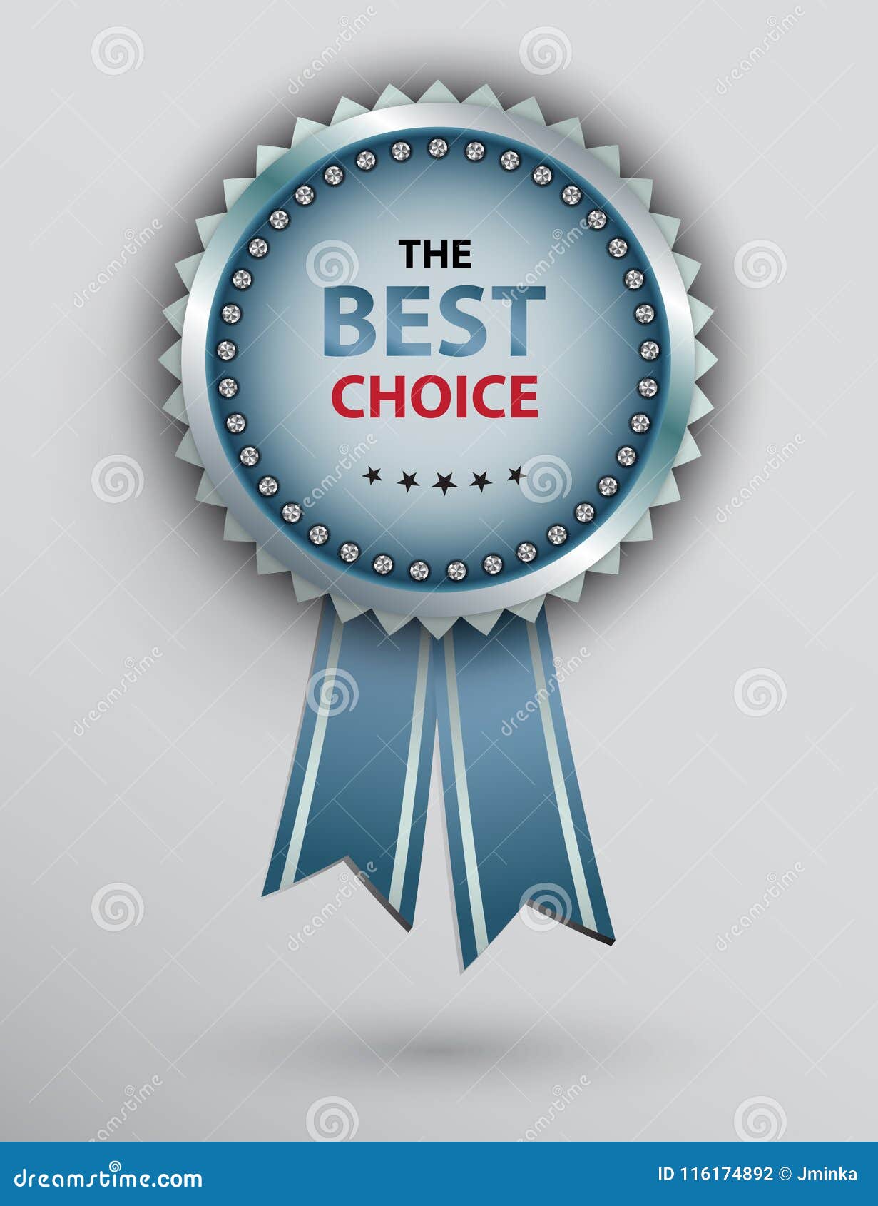 Blue Circle Award with Ribbons Stock Vector - Illustration of medal ...