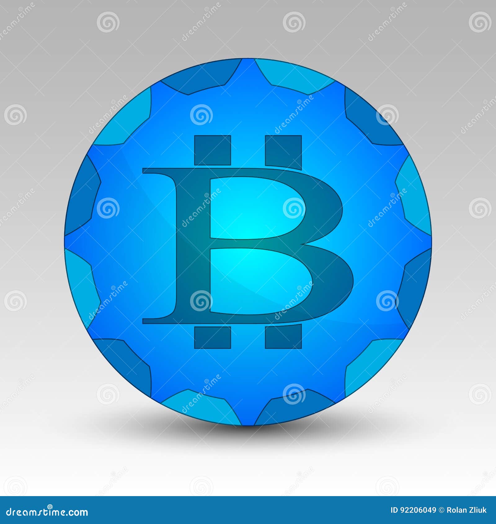 Blue Circle with Bitcoin Sign Stock Vector - Illustration of exchange ...