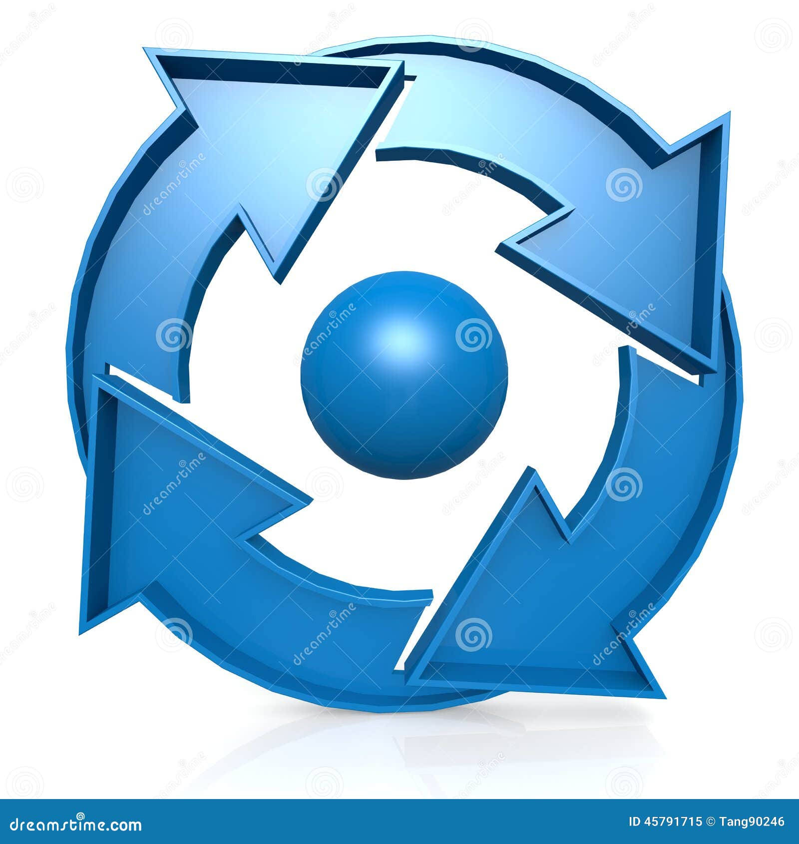 Blue Circle Chart with 4 Arrows Stock Illustration - Illustration of ...