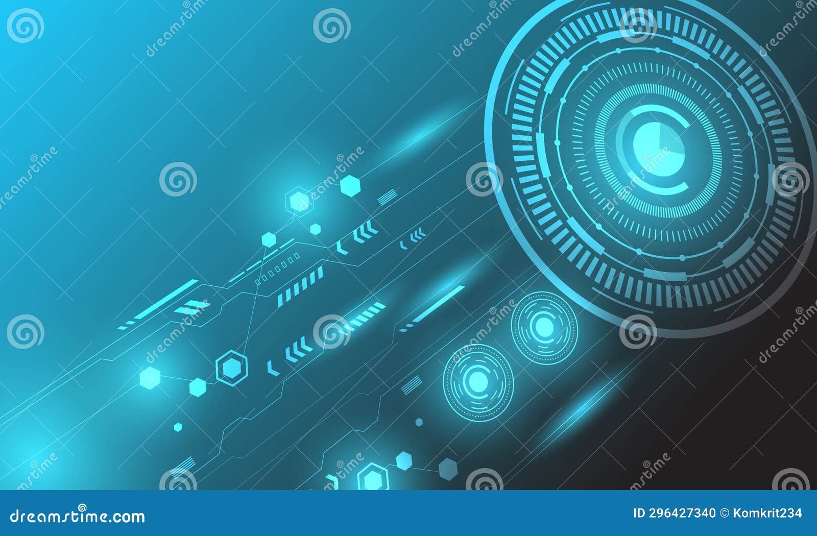 Blue Circle Circuit Lines Networking Hight Technology Abstract ...