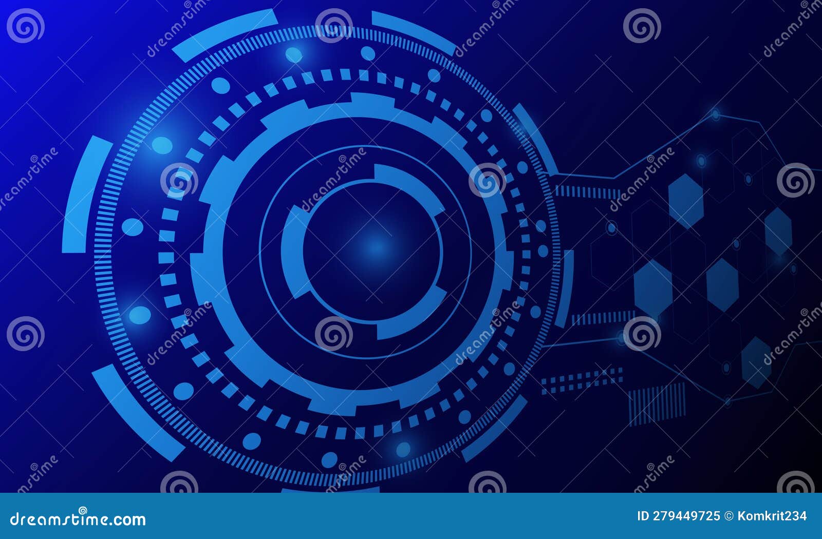 Blue Circle Circuit Technology Hi Tech with Networking Abstract ...