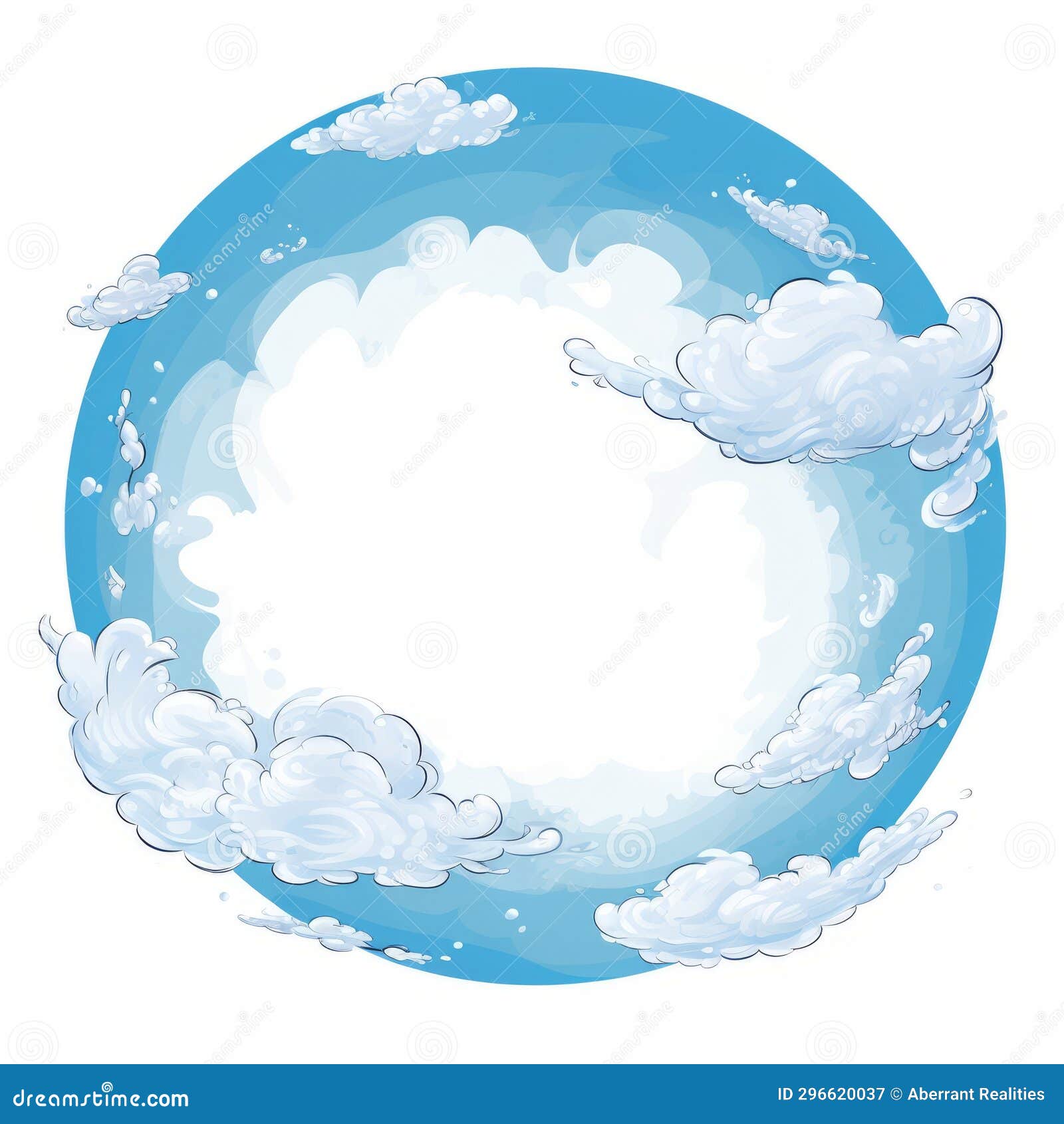 A Blue Circle with Clouds in it Stock Image - Image of underwater ...