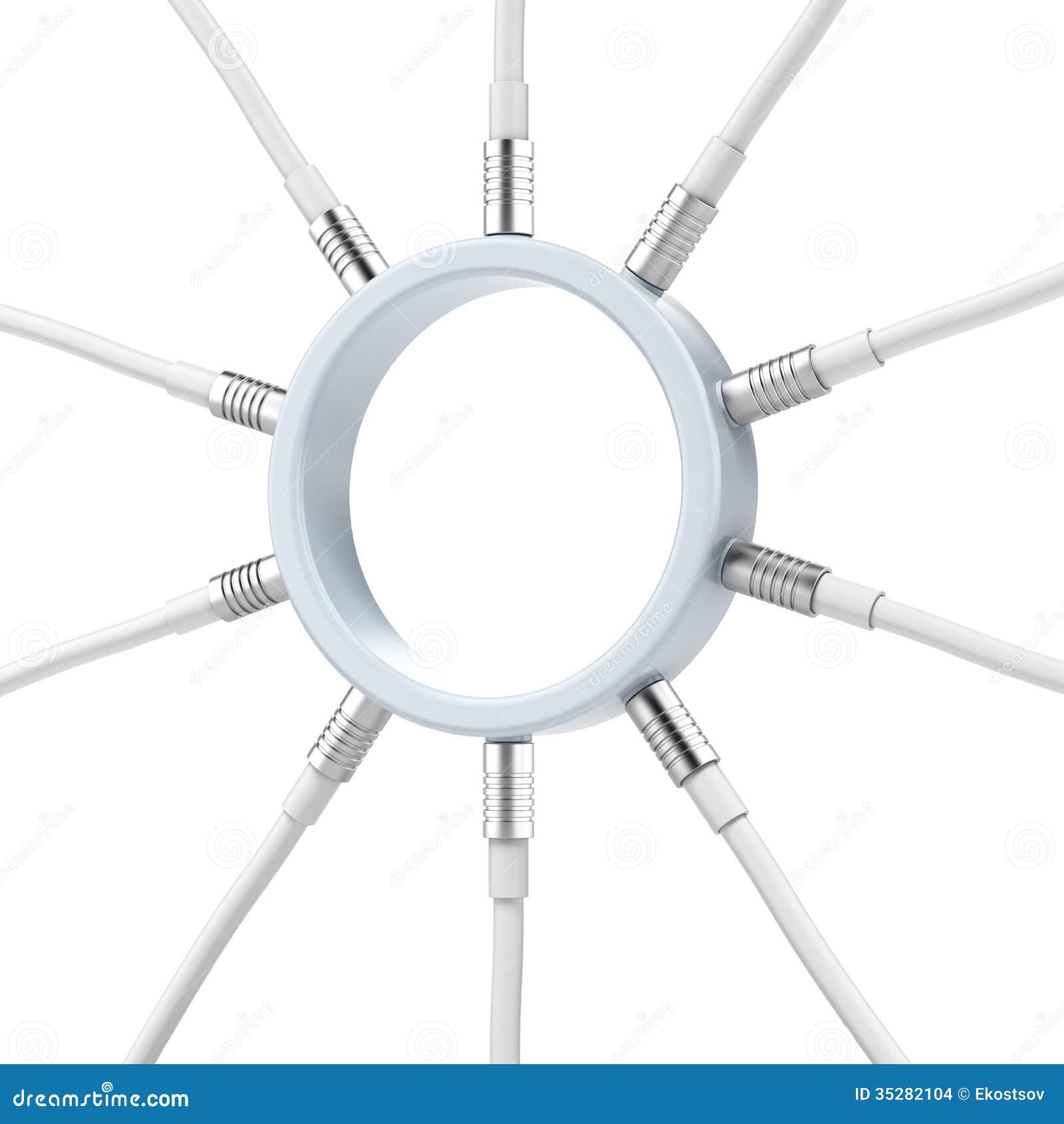 Blue Circle with Connections Stock Illustration - Illustration of mail ...