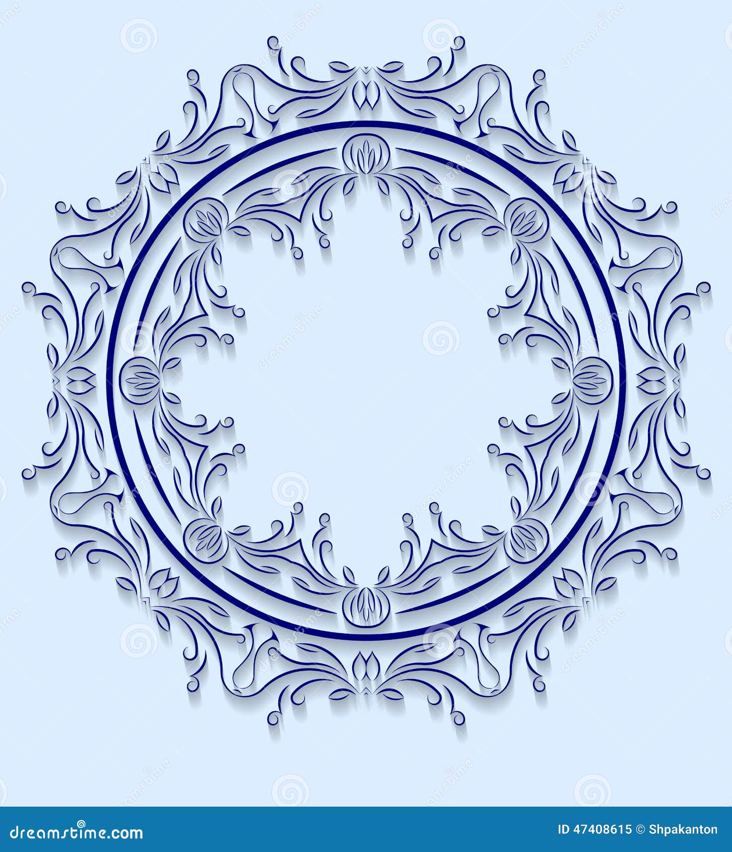 Blue Circle Design in Cut of Paper Style Stock Vector - Illustration of ...